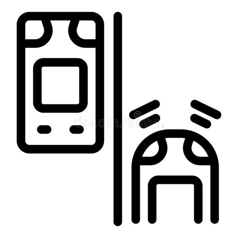 Smart Home Controlling Temperature With Mobile App Icon Stock Illustration Illustration Of