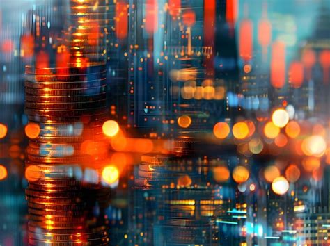 A Stack Of Coins And Financial Charts Graphs Or Bars Premium Ai