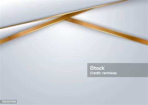 추상 템플릿 디자인 화이트 와 회색 배경 기하학적 중첩 레이어와 골든 라인 럭셔리 스타일 금 금속에 대한 스톡 벡터 아트 및 기타 이미지 금 금속 금색 배경 주제