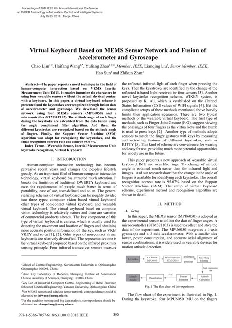 Pdf Virtual Keyboard Based On Mems Sensor Network And Fusion Of