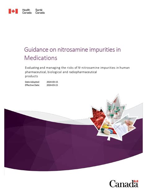 Guidance Nitrosamine Impurities Medications Pdf Risk Assessment Risk