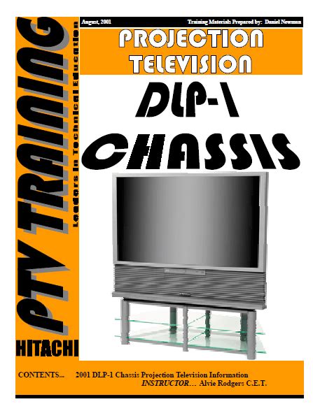 Hitachi Dlp 1 Chassis Projection Television Service Manual Electronic