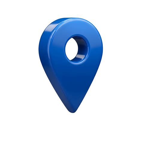 A Shiny Blue 3d Map Pin Icon With A Clean Circular Hole In The Center