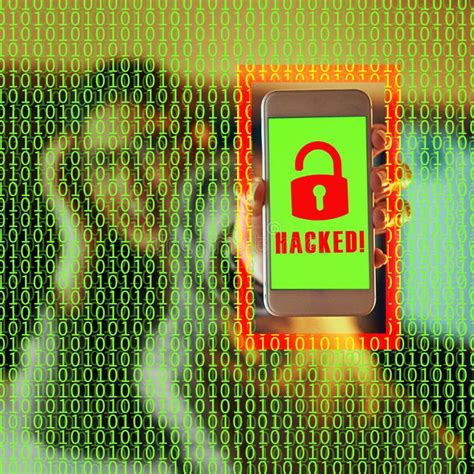 Phone Screen And Hand With Cyber Attack Hacker Data Breach Or Security For Gdpr On Overlay