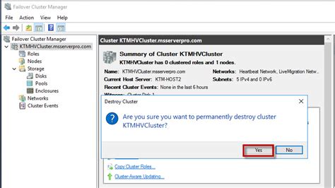 Remove A Node From A Windows Server 2016 Hyper V Cluster And Destroy A Cluster Procedure MS