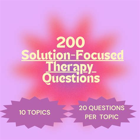 200 Solution Focused Therapy Questions Session Questions Counselor Miracle Question