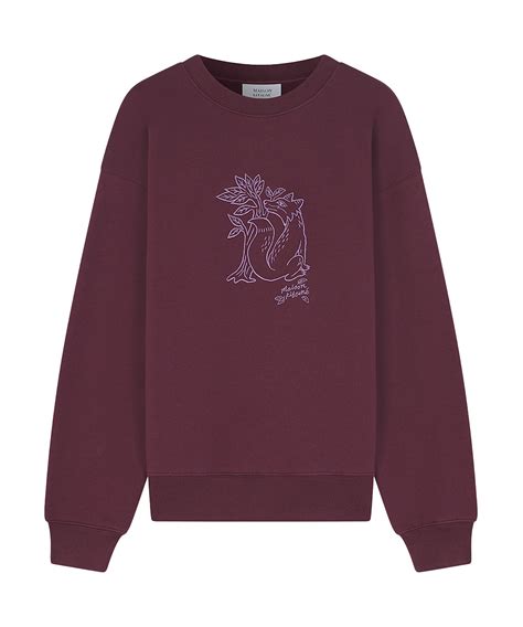 Maison KitsunÉ 葡萄酒紅童話狐狸logo舒適衛衣女 M 誠品線上