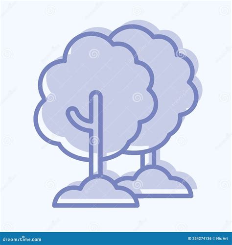 Icon Tree Suitable For Garden Symbol Two Tone Style Simple Design Editable Design Template