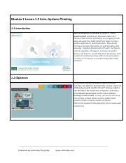Module1 Lesson 1 2 Intro Systems Thinking PreClass Pdf Module 1 Lesson 1 2 Intro Systems
