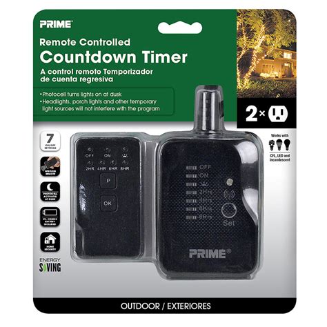 2 Outlet Remote Controlled Countdown Timer — Prime Wire And Cable Inc