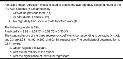 a multiple linear regression model is fitted to predict the average