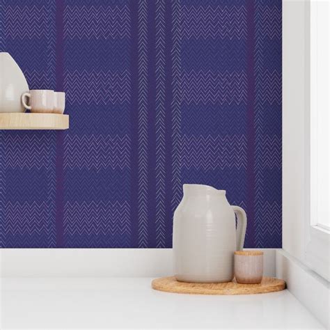 Herringbone Chic Zig Zag Shaped Pattern Wallpaper Spoonflower