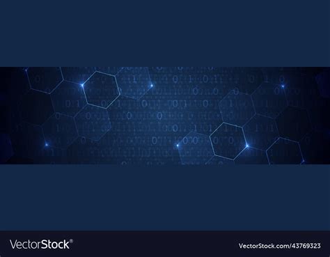 Technology Background Binary Computer Code Big Vector Image