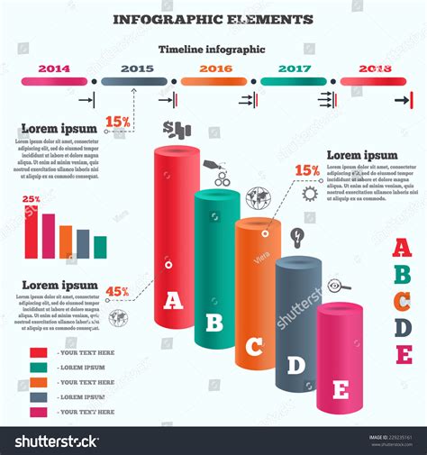Infographics Elements 3d Columns Chart Data Stock Vector 229235161 Shutterstock