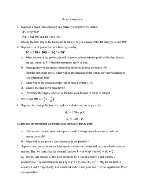 Mgmt Assignment Pdf Monopoly Profit Economics