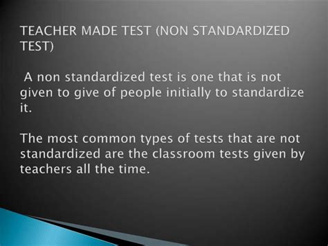 Standardized And Non Standardized Tests Ppt Standardized Testing Educational Assessment