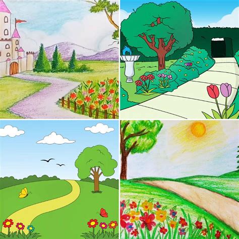 Easy Garden Drawing Pictures How To Draw And Paint Garden Flowers Video