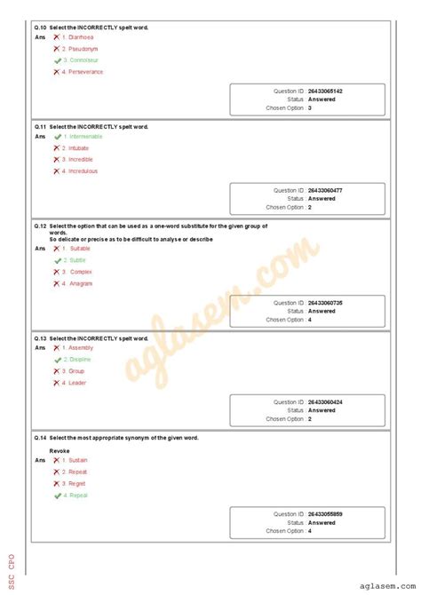Ssc Cpo Question Paper 2022 Pdf Download Here Aglasem Career