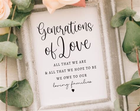 Generations Of Love Generations Sign Generations Wedding Wedding