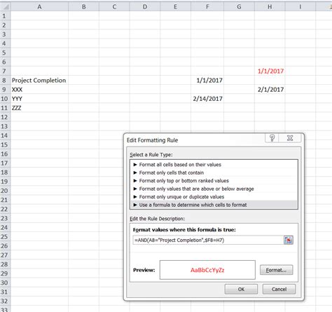 Excel Format A Column Based On Date And Specific Text Stack Overflow