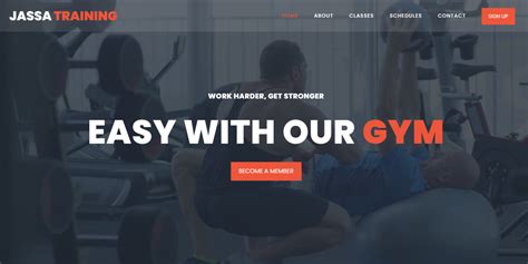 Angular 17 Free Gym Website Template Therichpost