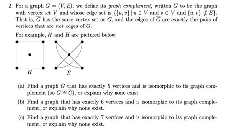 solved 2 for a graph g v e we define its graph