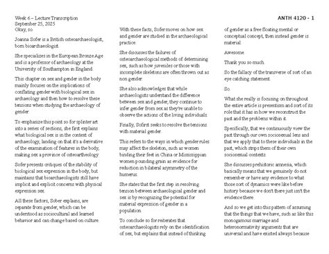 Examining Gender And Sex In Osteoarchaeology Anth 4120 Week 6 Lecture