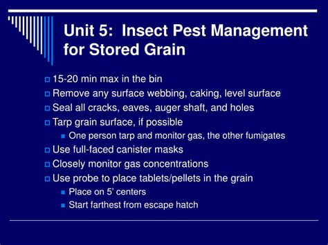 Ppt Unit 5 Insect Pest Management For Stored Grain Powerpoint