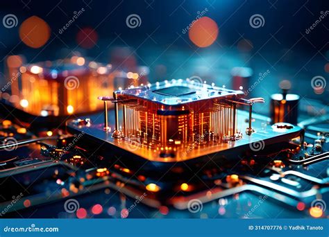 concept of central computer processors cpus and motherboard digital