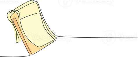 Single One Line Drawing Of Open Notepad Paper Back To School Minimalist Education Concept