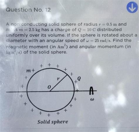 [answered] question no 12 a non conducting solid sphere of radius r 0 5