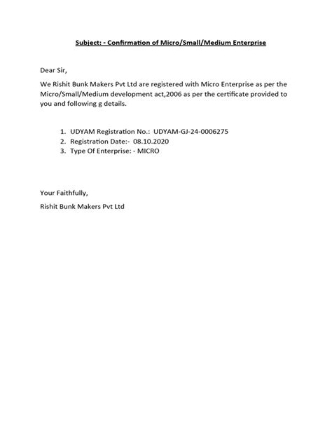 Model Msme Declaration Pdf