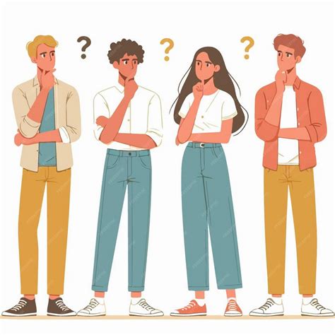 Premium Vector A Drawing Of People With Question Marks On Them