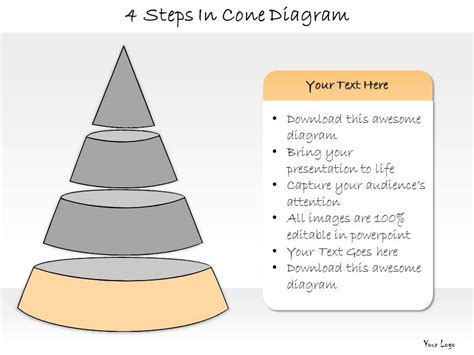 1013 Business Ppt Diagram 4 Steps In Cone Diagram Powerpoint Template Presentation Graphics