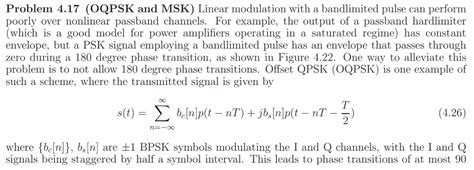 Problem 4 17 Oqpsk And Msk Linear Modulation With A