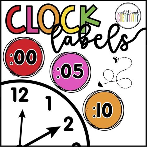 Bright Vintage Clock Labels Confetti And Creativity In 2024 Clock Labels Labels Vintage