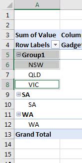 PivotTable Grouping A Accounting