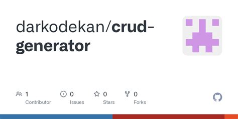 GitHub Darkodekan Crud Generator