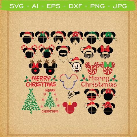 Christmas Mickey Bundle Svg Disney Svg Mickey Svg File Cricut Etsy