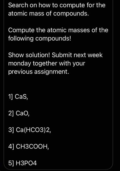 Solved Search On How To Compute For The Atomic Mass Of