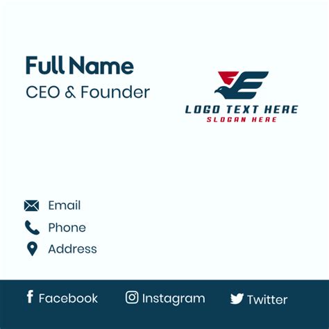 Eagle Wings Fly Letter E Business Card Brandcrowd Business Card Maker