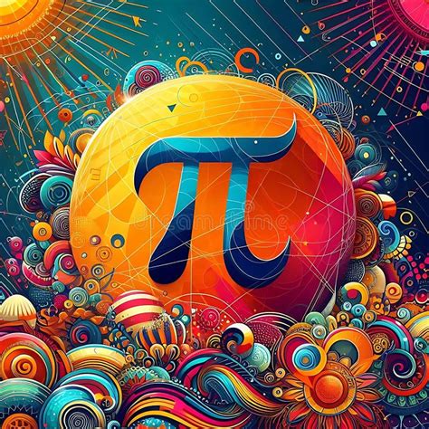 colorful pi day celebration with delicious pie and sweets stock