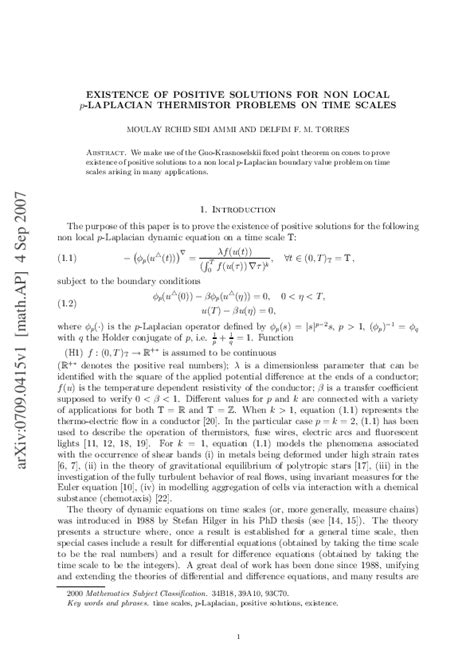 Pdf Existence Of Positive Solutions For Non Local P Laplacian