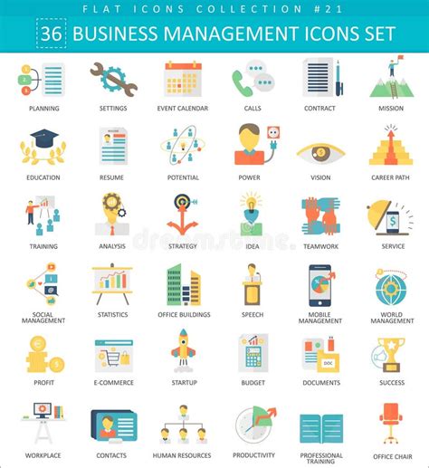 Set Of Thin Line Icons Project Management Business Leadership Stock