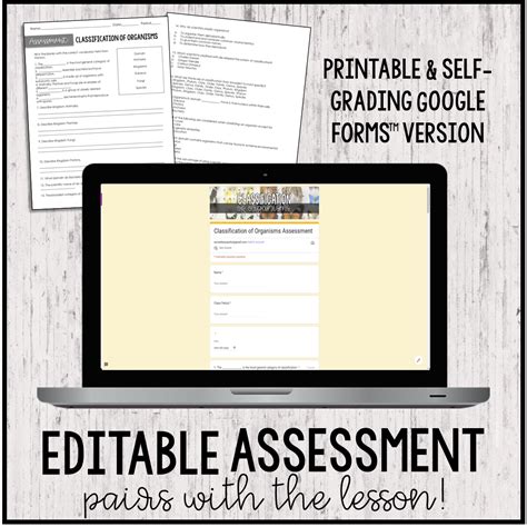 Classification And Taxonomy Lesson Guided Notes And Assessment Editable Secondary Sparks