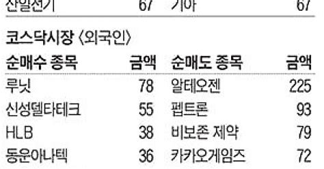 주식 매매 상위 종목 및 환율 2024년 12월 16일자