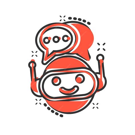 만화 스타일의 귀여운 로봇 챗봇 아이콘 봇 운영자 벡터 만화 그림 그림 스마트 챗봇 캐릭터 비즈니스 개념 스플래시 효과