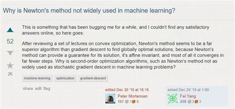 Optimization Why Is Newtons Method Not Widely Used In Machine Learning Cross Validated