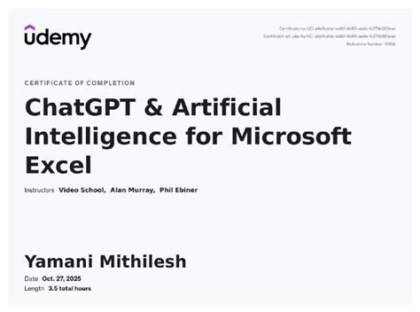 Excel Chatgpt Artificialintelligence Udemy Professionaldevelopment