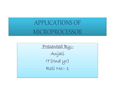 Applications Of Microprocessor Pptx Computing Technology And Computing